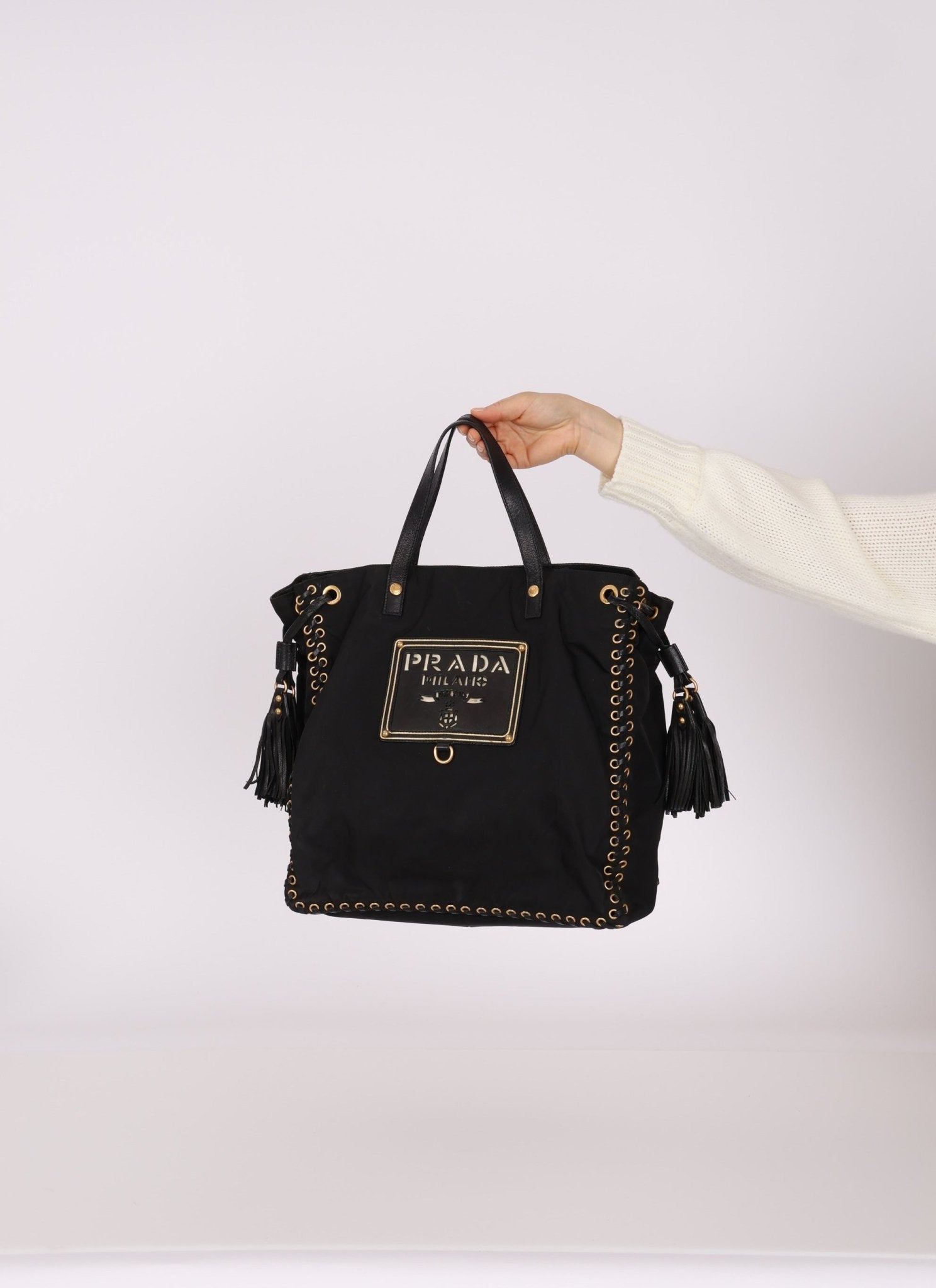 Prada Nylon Stencil Cutout Tote Bag – FashioNica